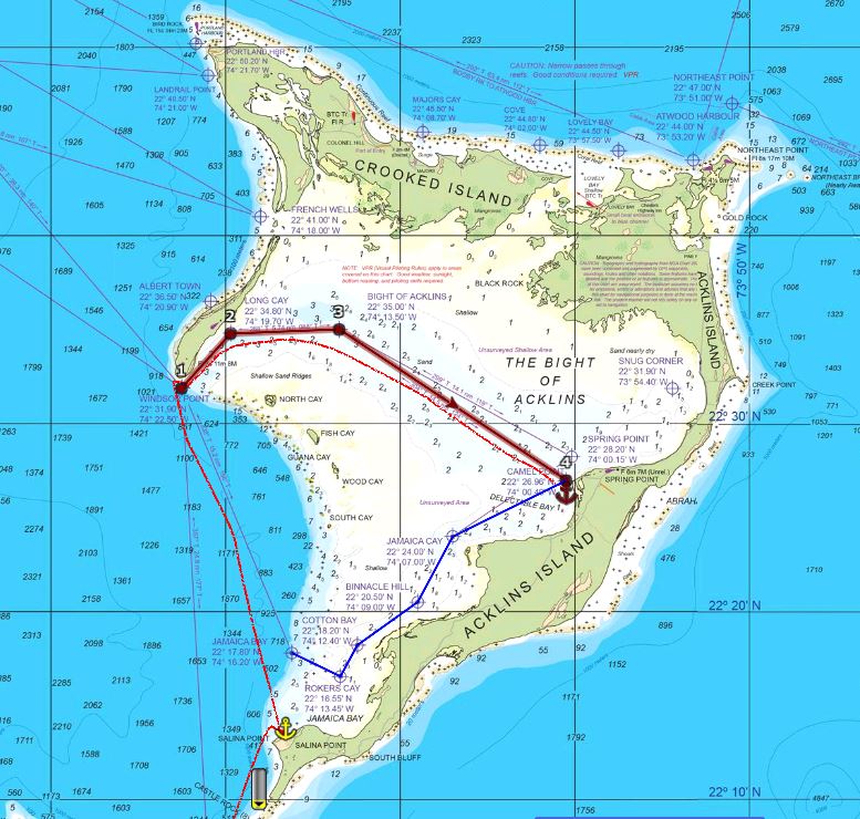 Ankern in der Bight of Acklins. Oder: Captain´s delight & frustration ...